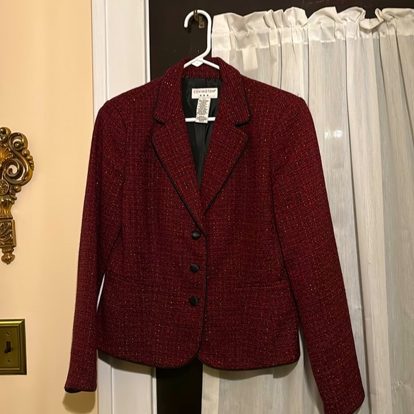 Covington | Jackets & Coats | Covington Womens Tweed Red Black Suit ...